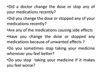 Medication history interview | PPTX