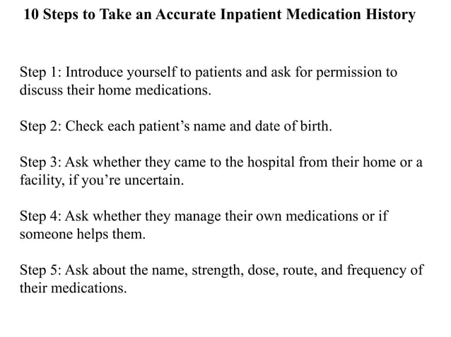 Medication history interview | PPT