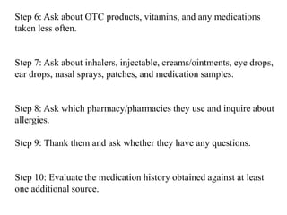 Medication history interview | PPTX