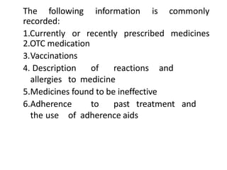 Medication history interview | PPTX