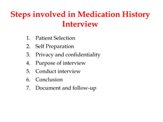 Medication history interview | PDF
