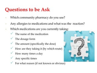 Medication history interview | PDF