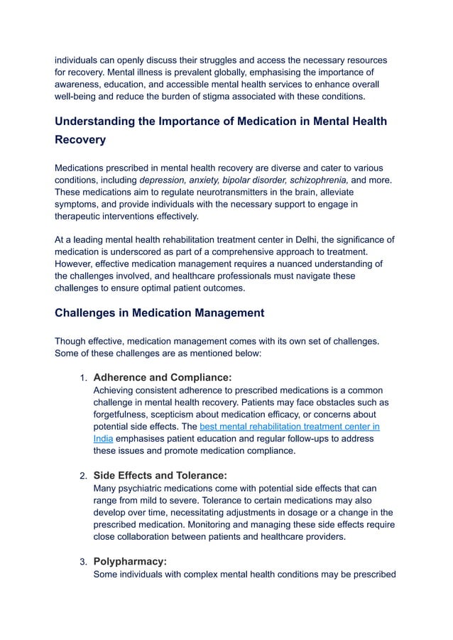 Medication Management and Mental Health Recovery.pdf | Mental Health | Diseases and Conditions