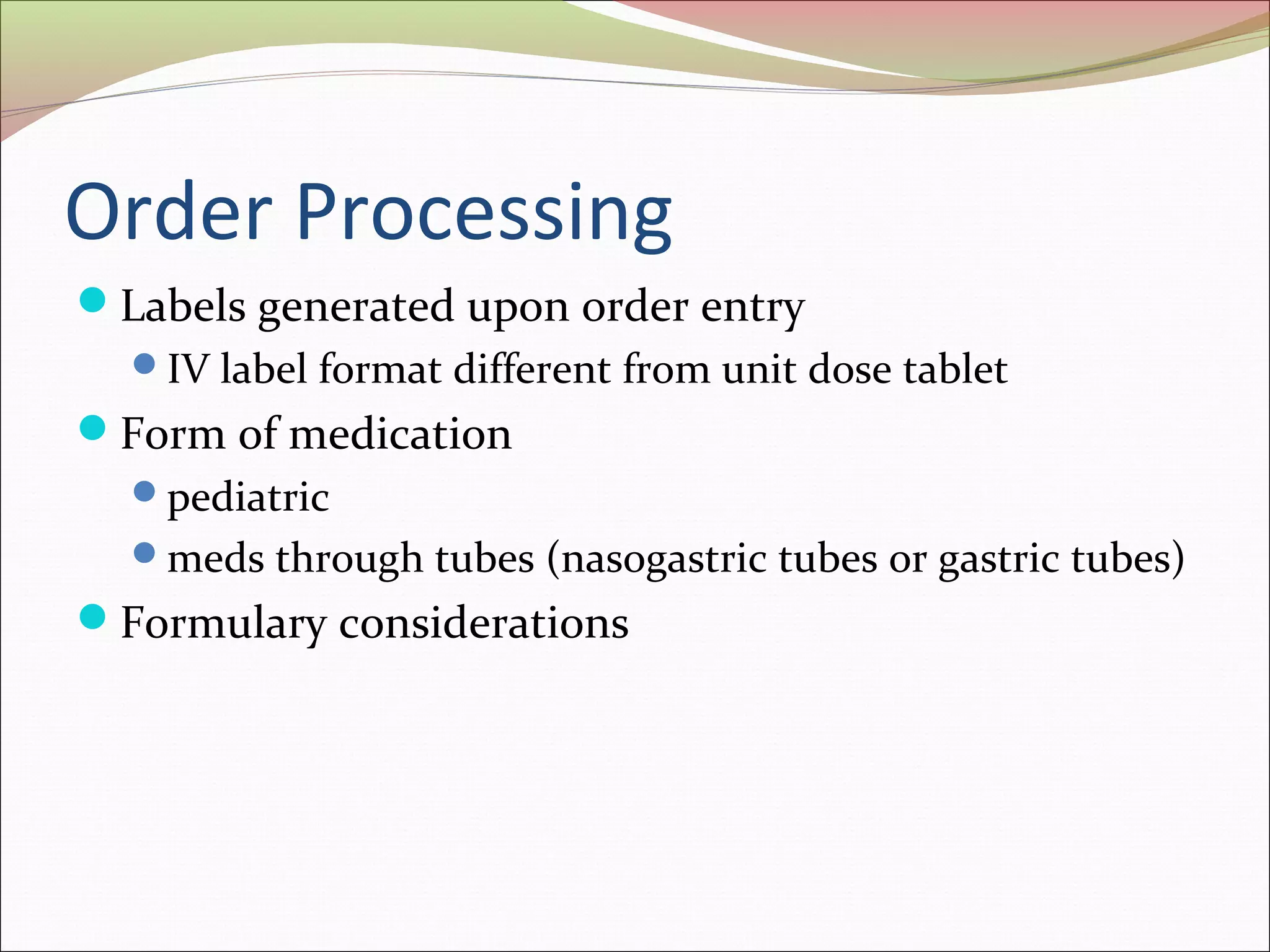 Medication order entry | PPT