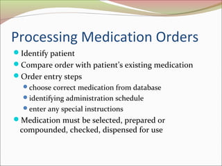 Medication order entry | PPT