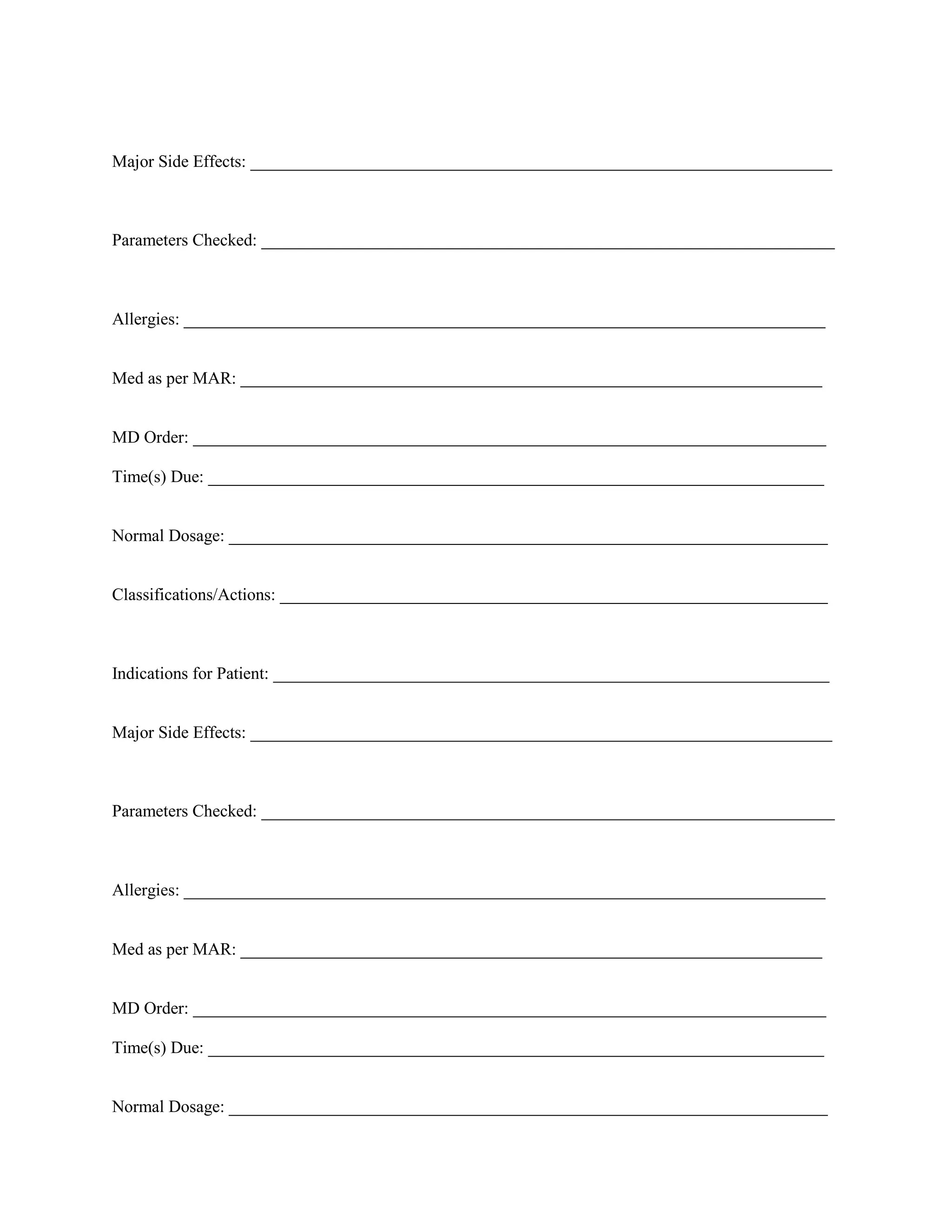 Medication preparation sheet | DOCX