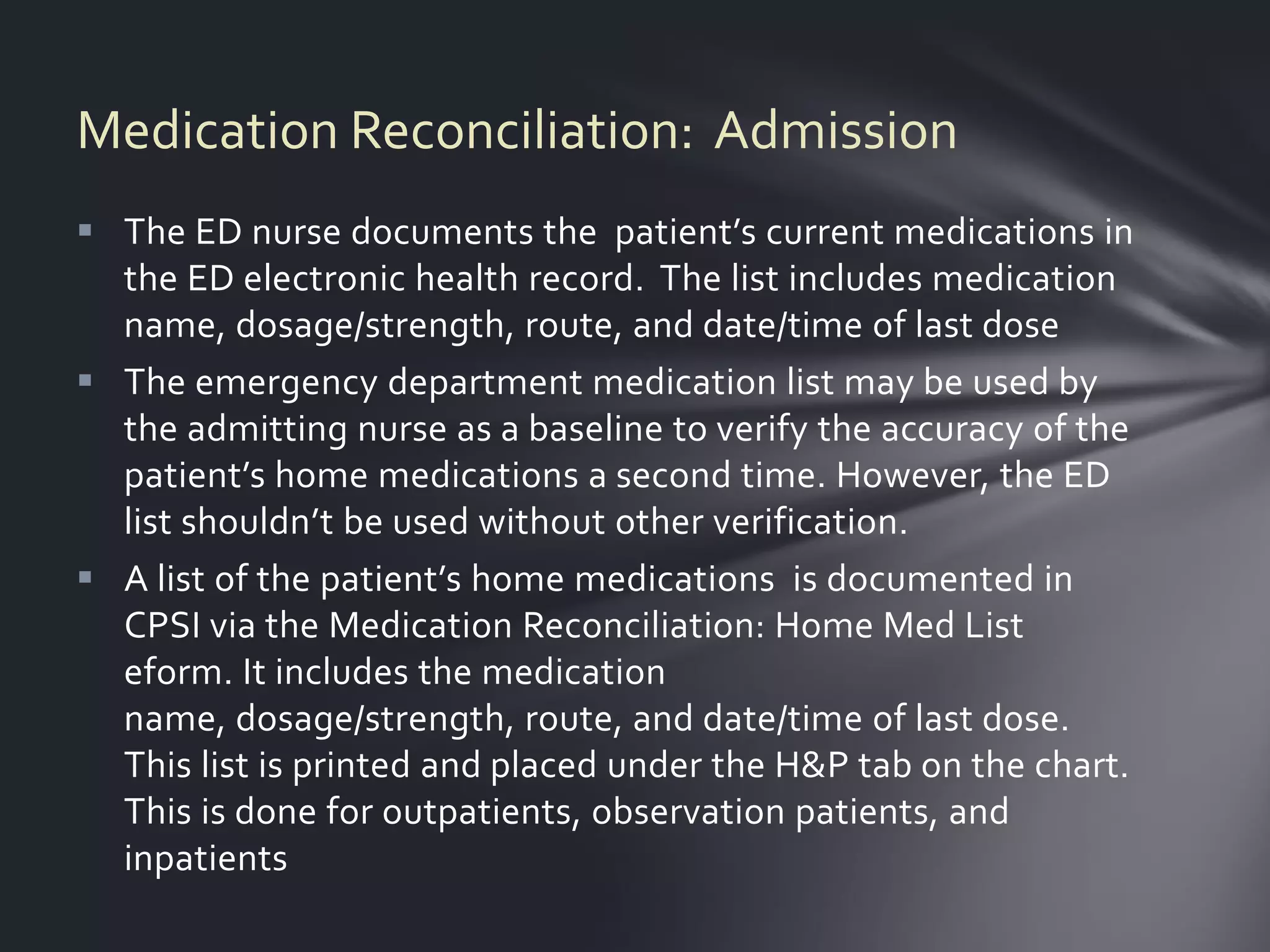 Medication reconciliation | PPTX