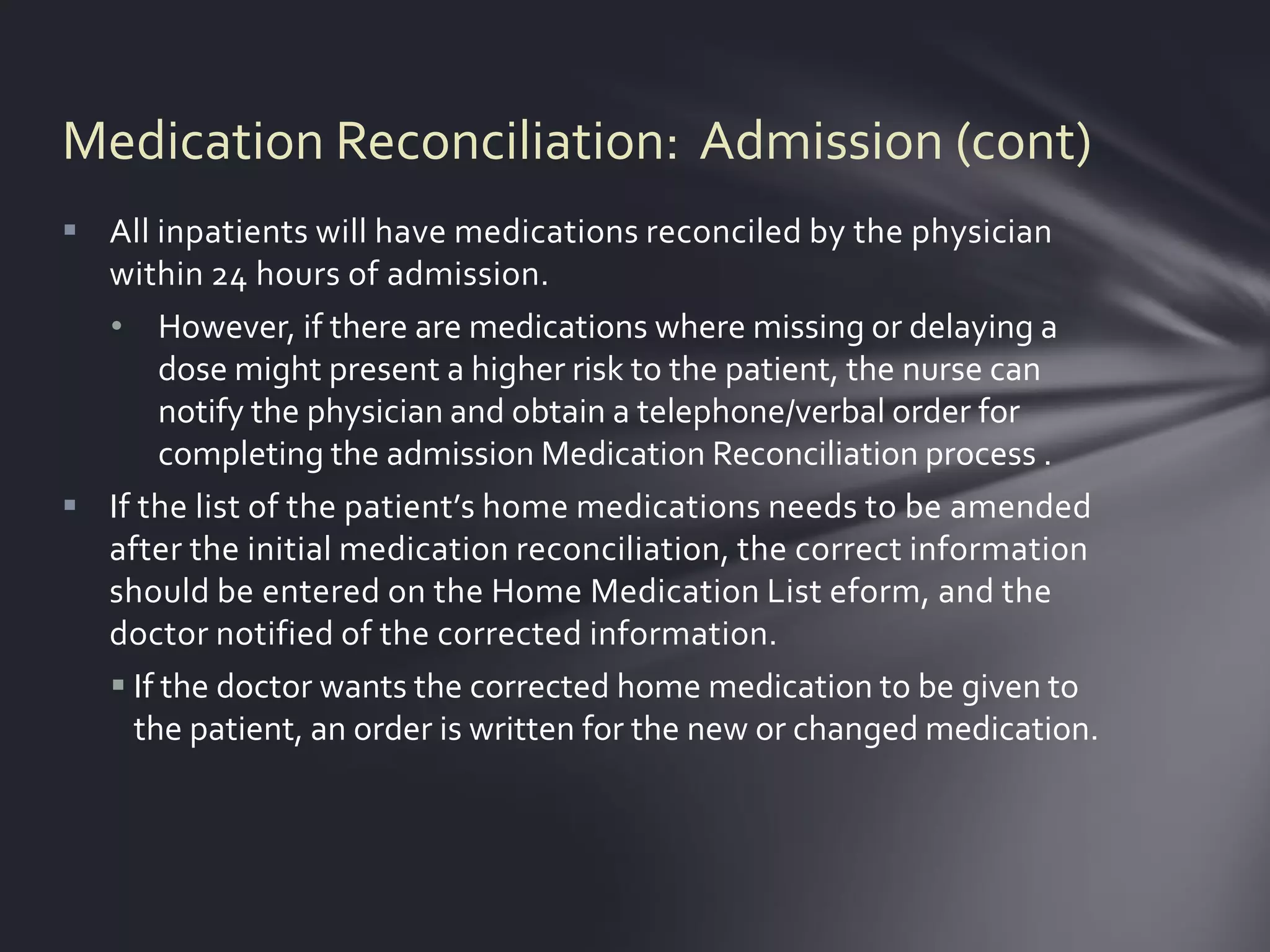 Medication reconciliation | PPTX