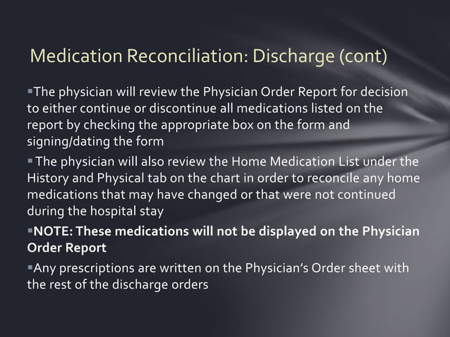 Medication reconciliation | PPTX | Pharmaceutical Drugs | Medical Health