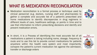 Medication Reconciliation A Basic Overview | PDF