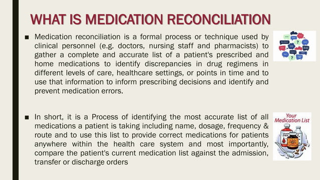 Medication Reconciliation A Basic Overview | PDF | Healthcare Industry ...