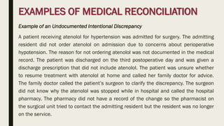 Medication Reconciliation A Basic Overview | PDF