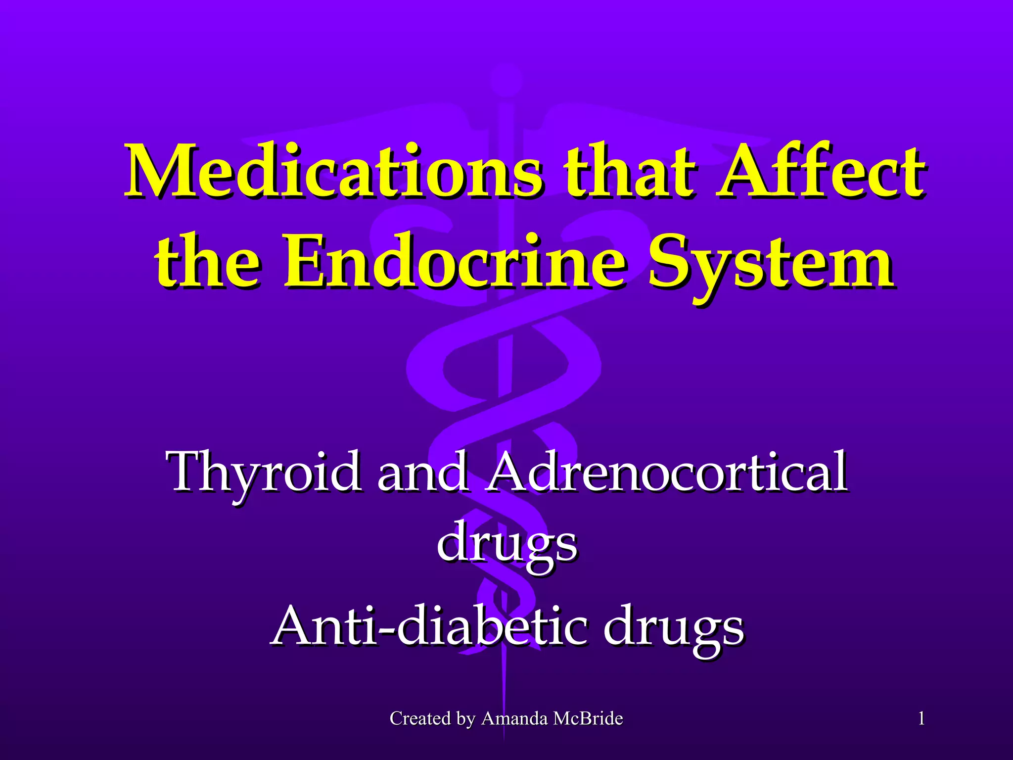 Medications That Affect The Endocrine System | PPT