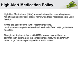Medication Safety Policy | PDF