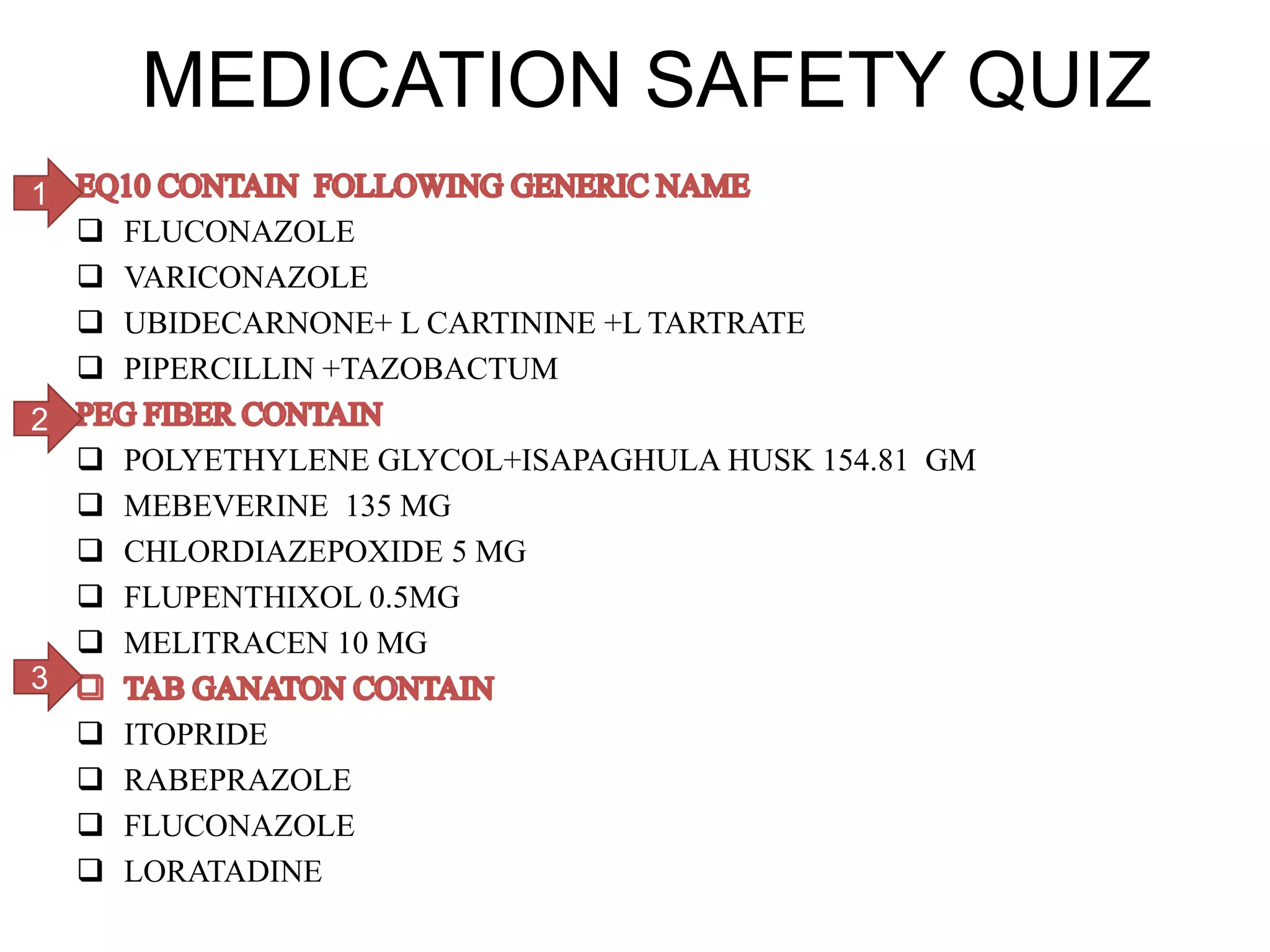 Medication safety quiz | PPT