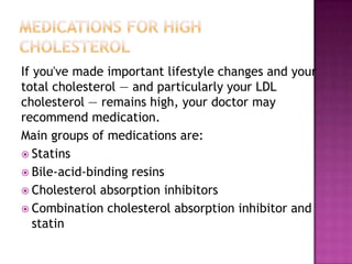 Medication therapy for cholesterol | PPT