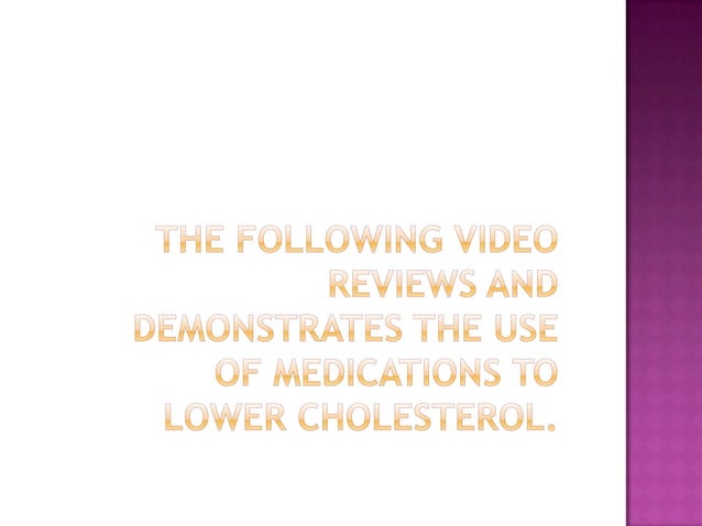 Medication therapy for cholesterol | PPT