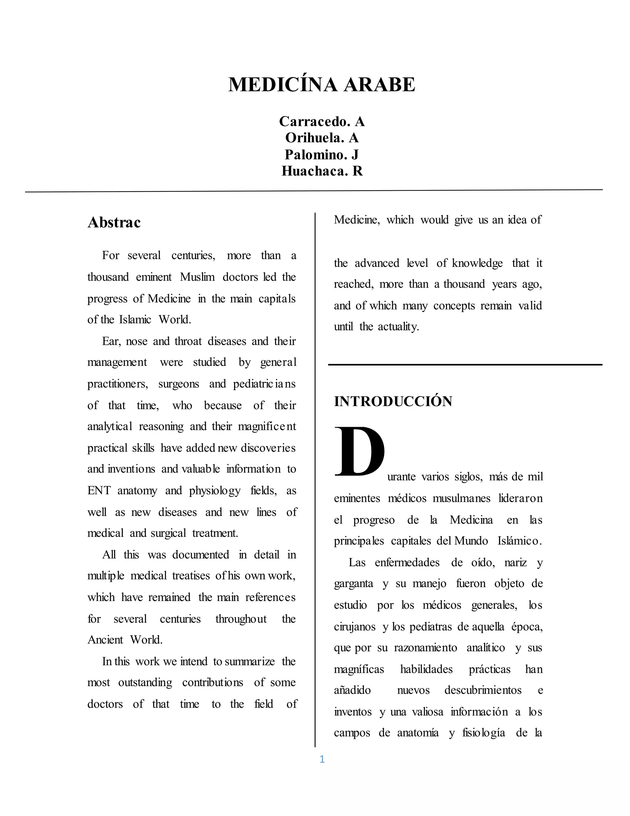 MEDICINA ARABE ARTÍCULO | PDF