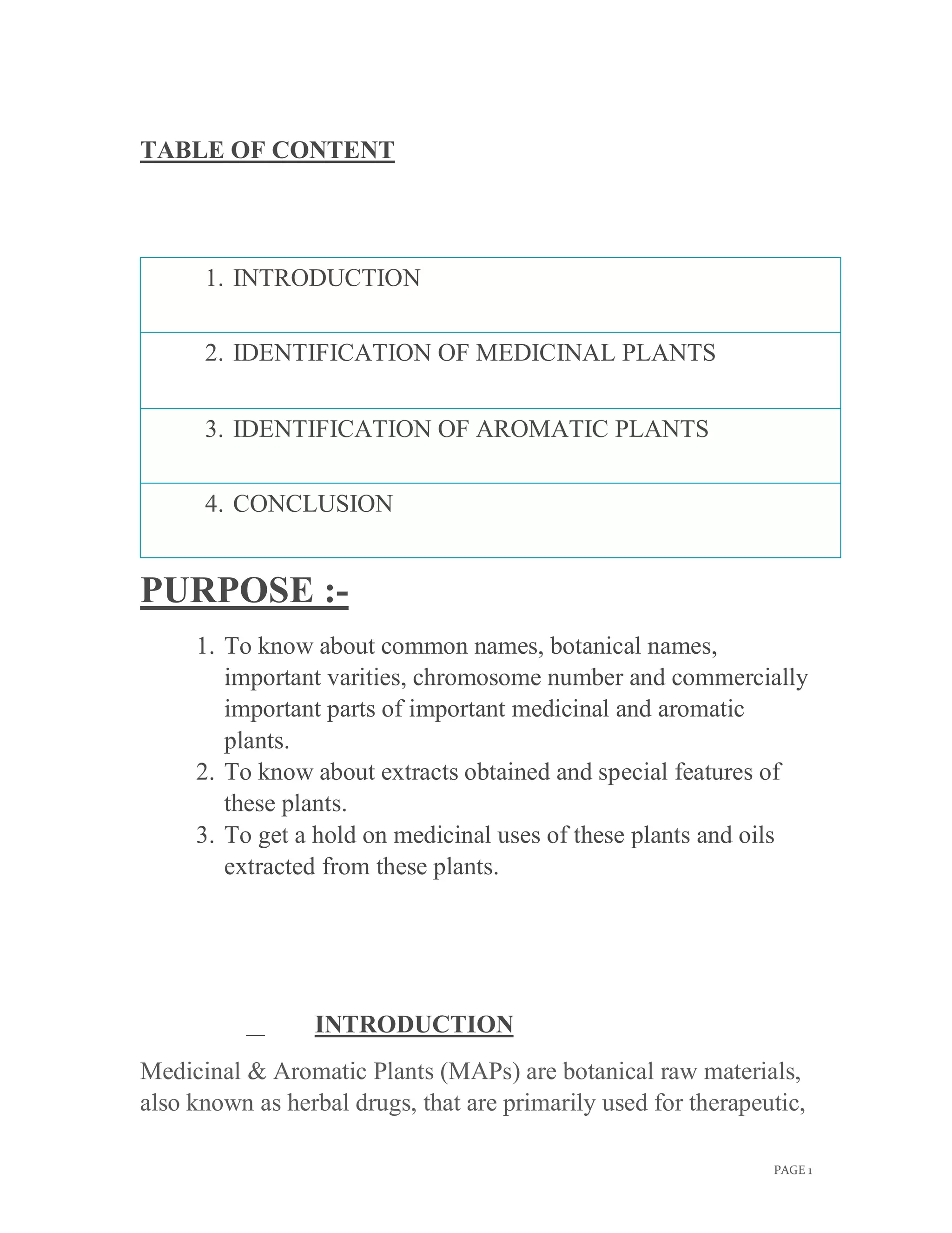 Medicinal and aromatic plants practical 1 18 bshorh041, kriti | PDF