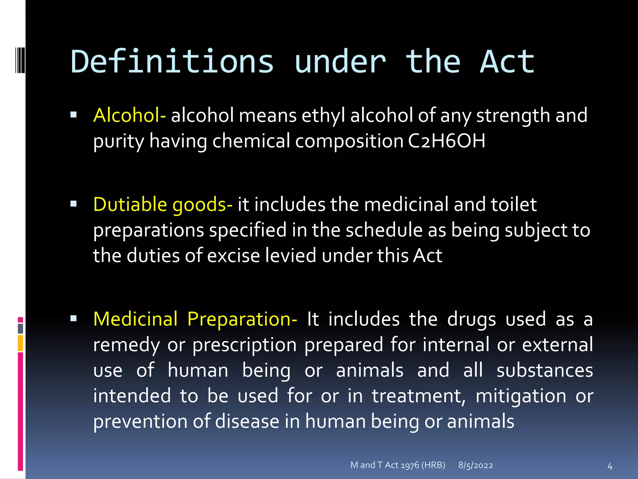 medicinal and toilet preparation act 1955.ppt