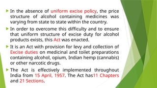 Medicinal and Toilet Preparations Act, 1955 – Excise Duty Regulations ...