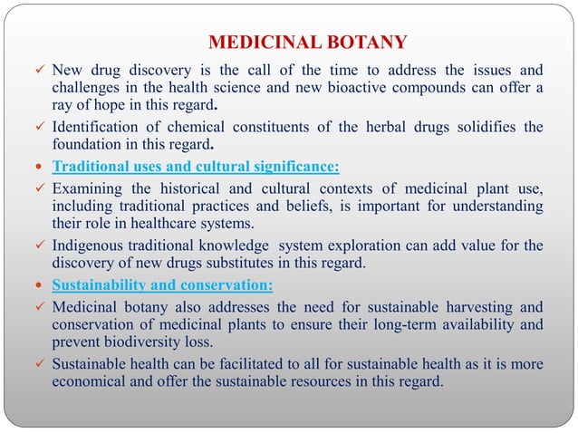 Medicinal Botany and It's scope and History | PDF