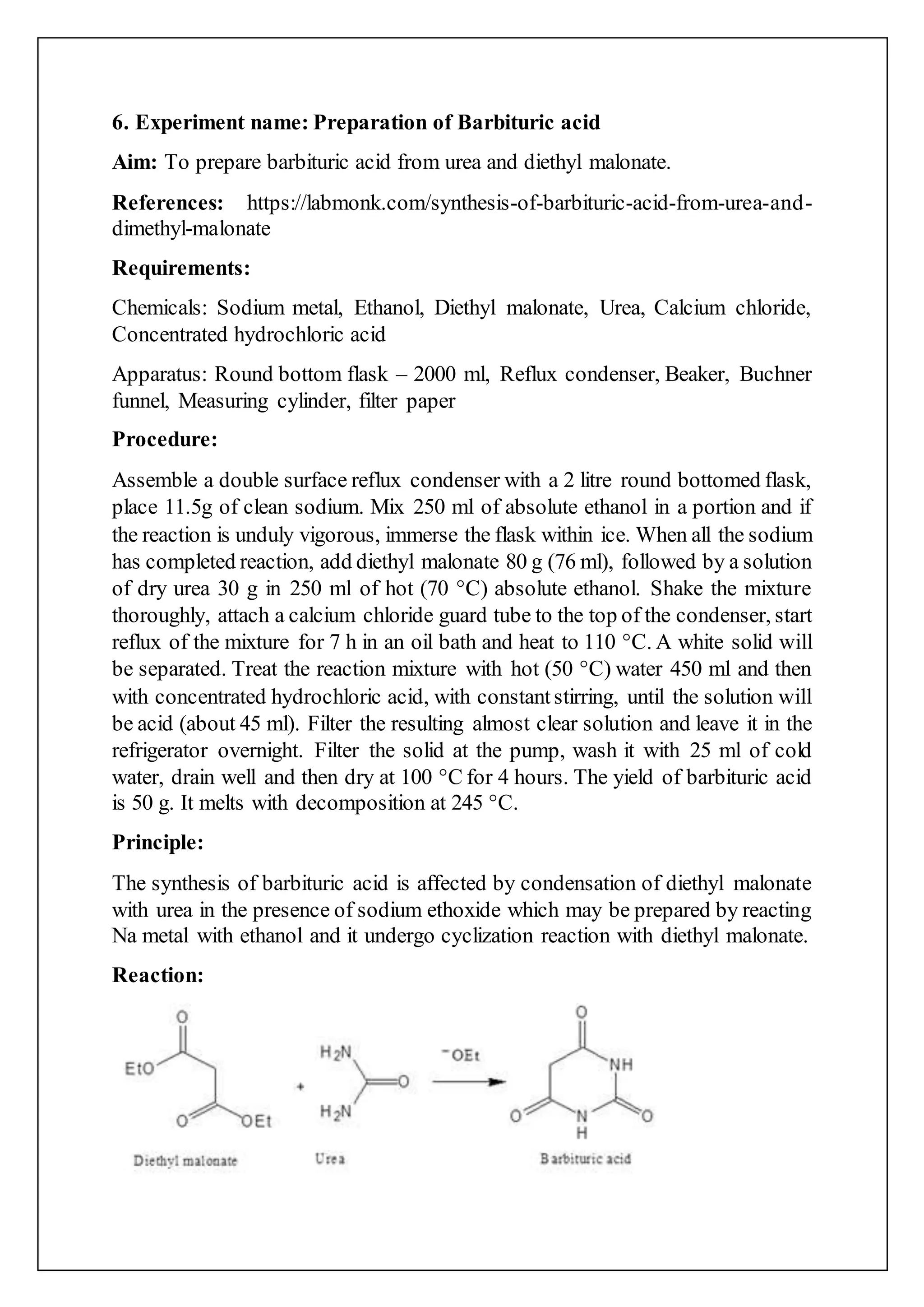 Medicinal chemistry i practicals | DOCX