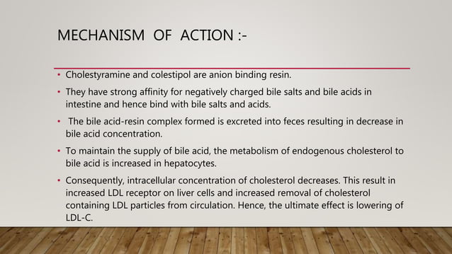 CHOLESTYRAMINE AND COLESTIPOL | PPTX | Digestive Disorders | Diseases ...