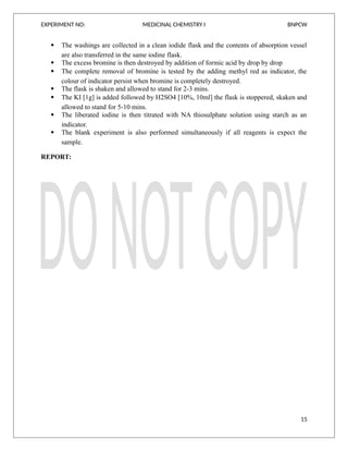 Medicinal chemistry i_lab_manual | PDF