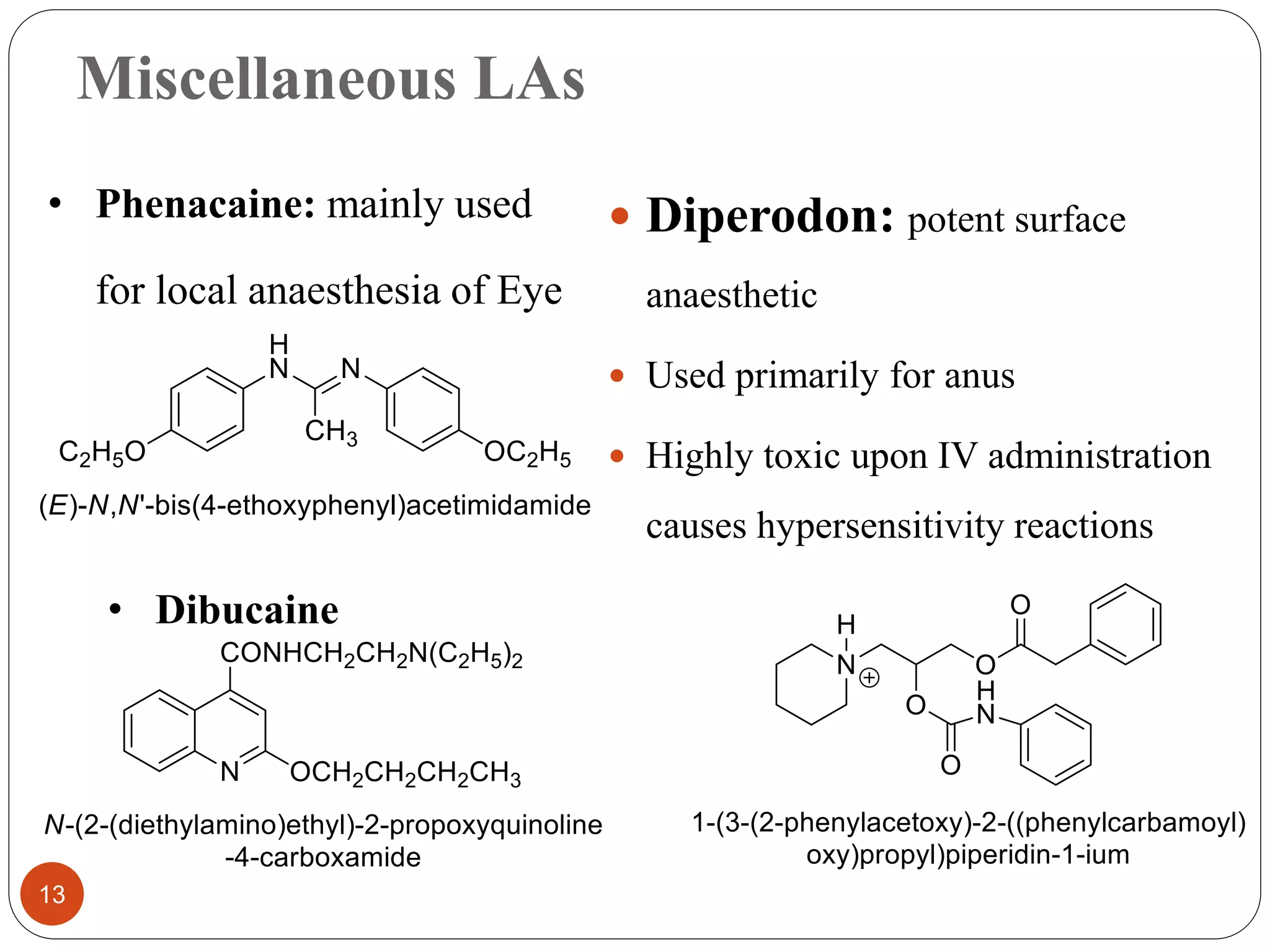 Medicinal chemistry of local anaesthetics | PPTX