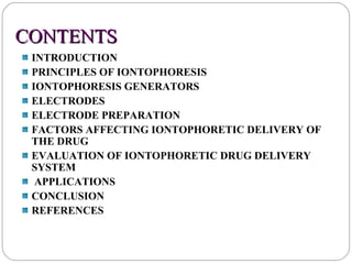 Medicinal electrophoresis(iontophoresis) by aayupta mohanty | PPT