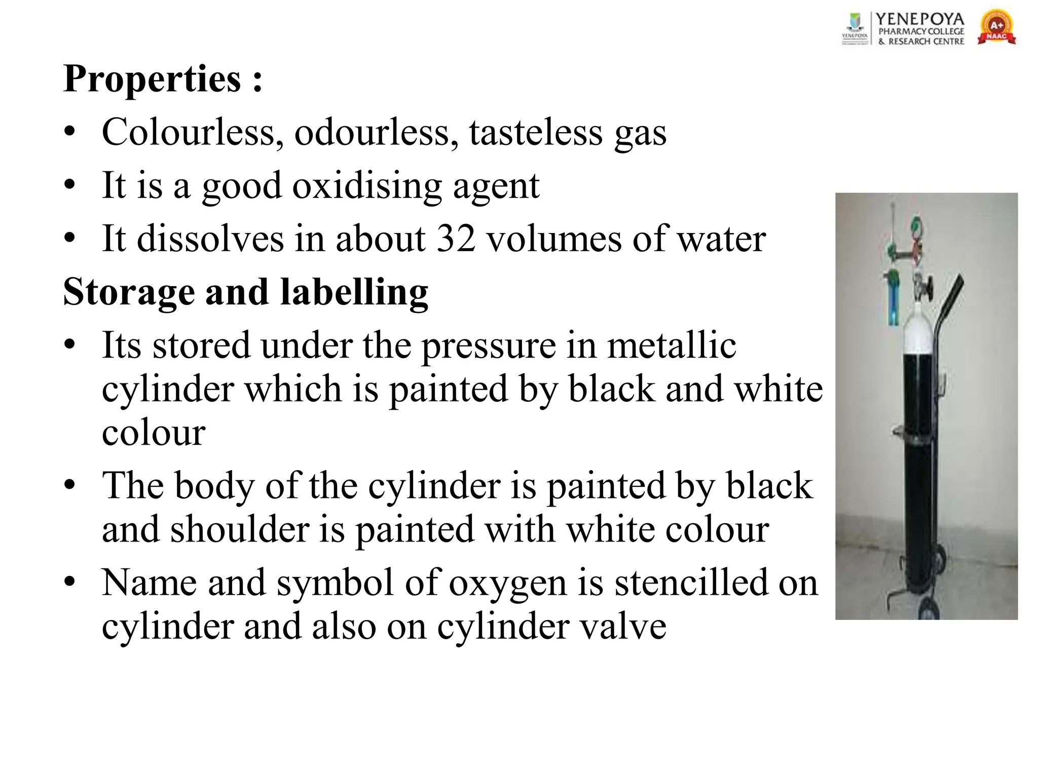 Overview of Medicinal Gases: Properties, Preparation, Storage, and Uses ...