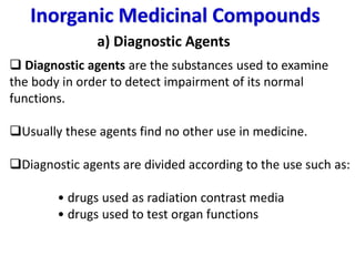This document provides a simple understanding of Medicina Inorganic ...