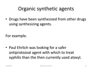 Medicinal lecture 1 by Shadrack Madulu Daniel | PPTX | Chemistry | Science