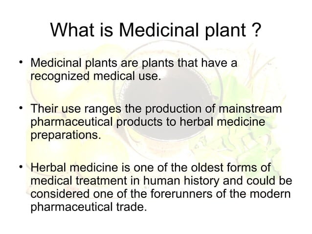 Medicinal plants | PPT | Herbs and Supplements | Alternative Medicine