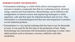 MEDICINAL PLANT BIOTECHNOLOGY UNIT 5, MPG, SEM 2 FERMENTATION ...