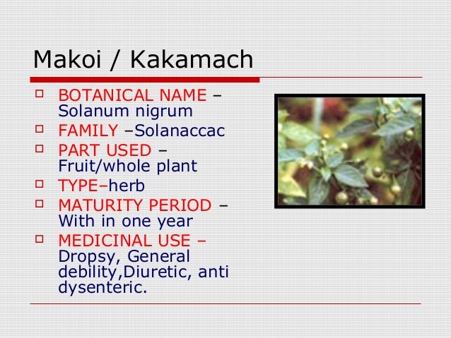 Medicinal plants