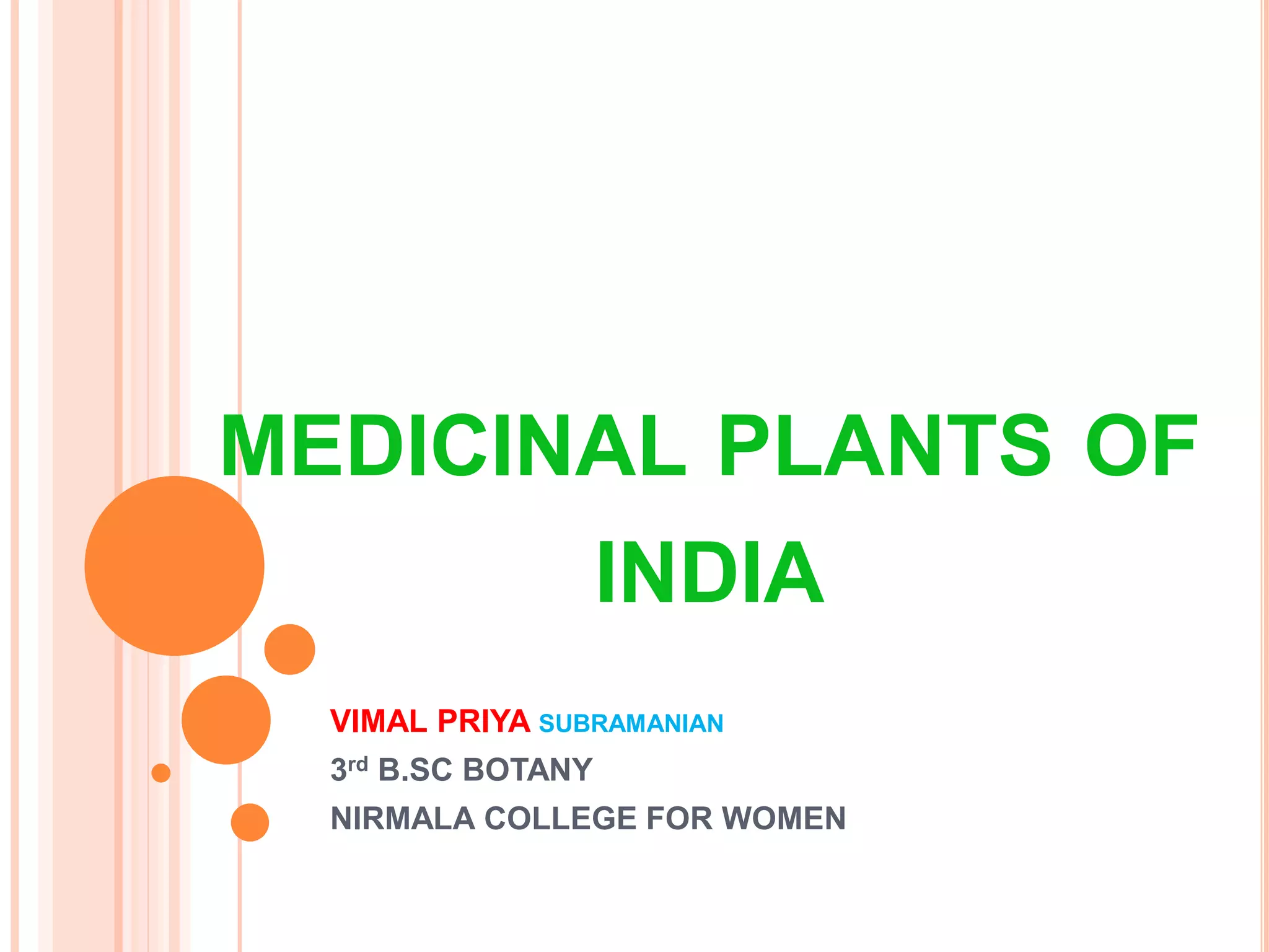 Medicinal plants of_india | PPTX | Herbs and Supplements | Alternative ...