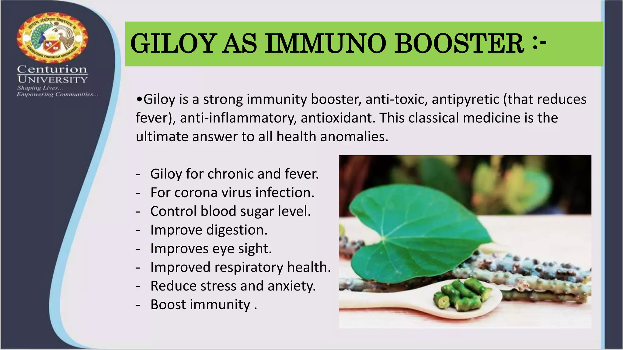 Medicinal properties of Giloy , Bay leaf and Heena plant.pptx