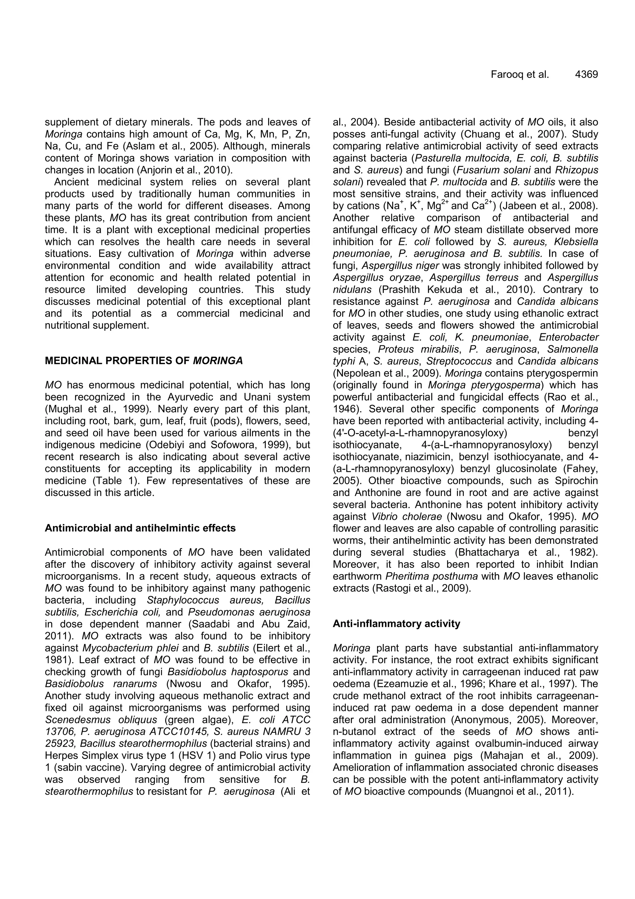 Medicinal properties of moringa oleifera | PDF