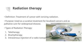 Indications for surgery and Radiation therapy for common malignancies | PPT