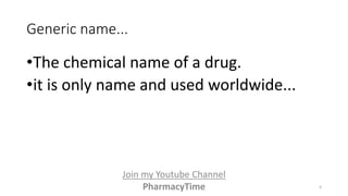 Medicine, Drug,Generic name, Trade name, ADRs, FDA, Pharmacy Counseling ...