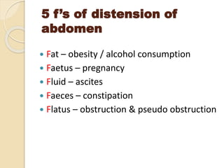 MEDICINE - DISTENDED ABDOMEN.with examplespptx | PPTX