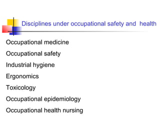 Principles of Occupational Health | PPT