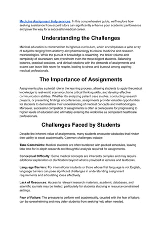 Medicine Assignment Help | PDF