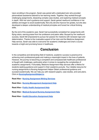 Medicine Assignment Help | PDF