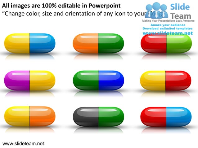 Medicine bottles vitamins capsules powerpoint ppt slides. | PPT