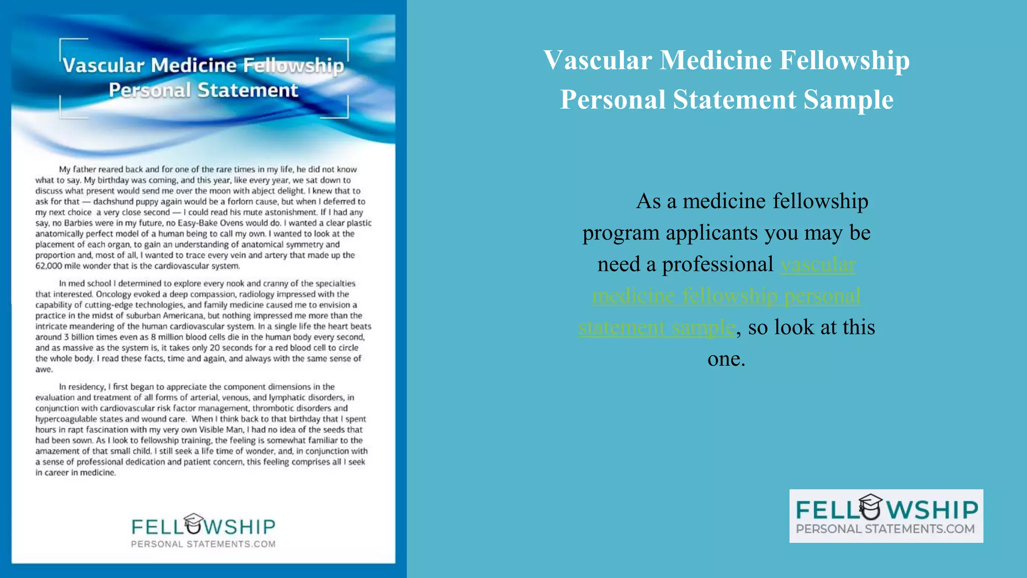 Best 8 Medicine Fellowship Personal Statement Samples | PPTX