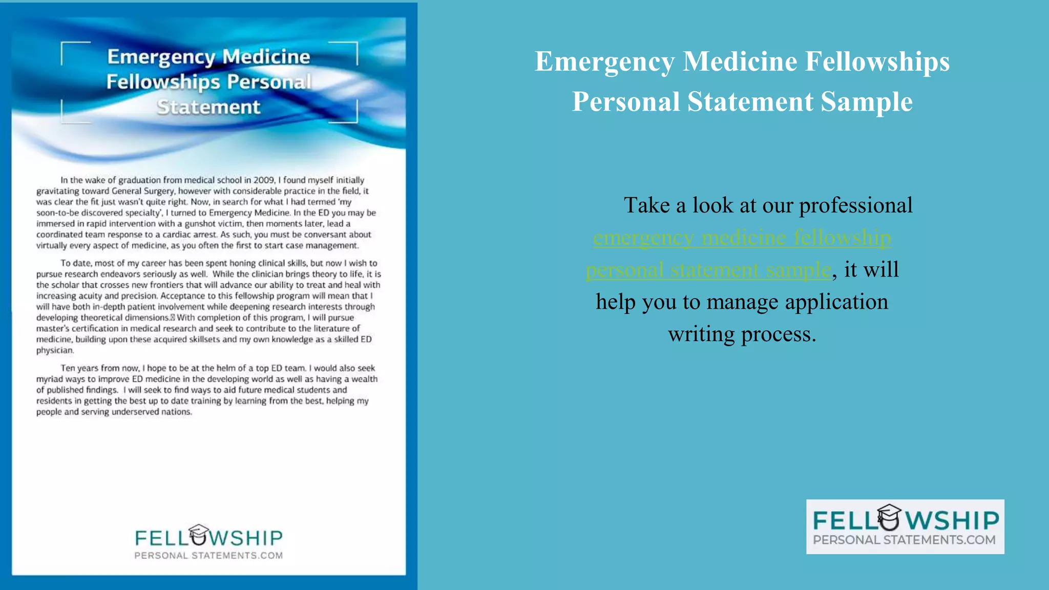 Best 8 Medicine Fellowship Personal Statement Samples | PPTX