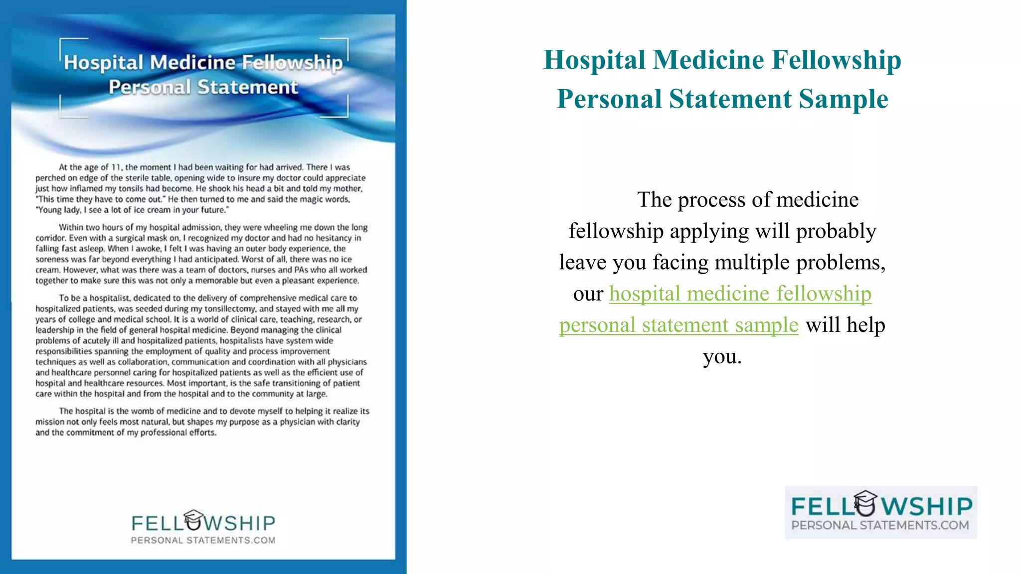 Best 8 Medicine Fellowship Personal Statement Samples | PPTX